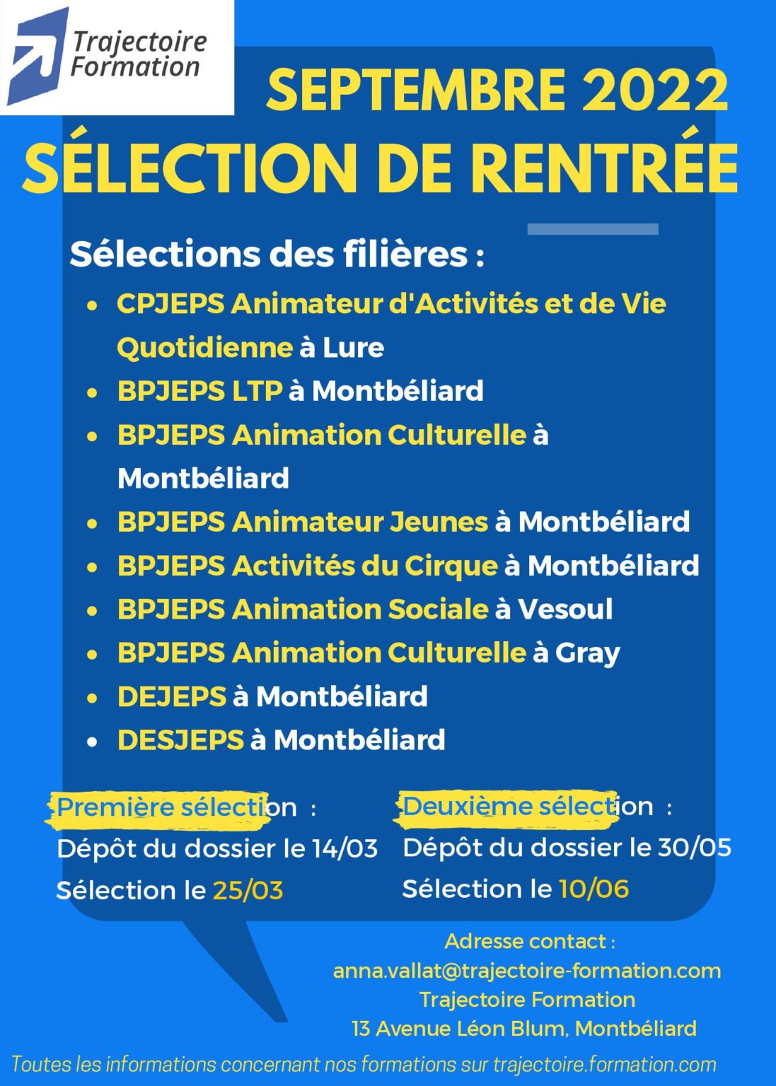 TRAJECTOIRE FORMATION : se former aux métiers de l'animation.