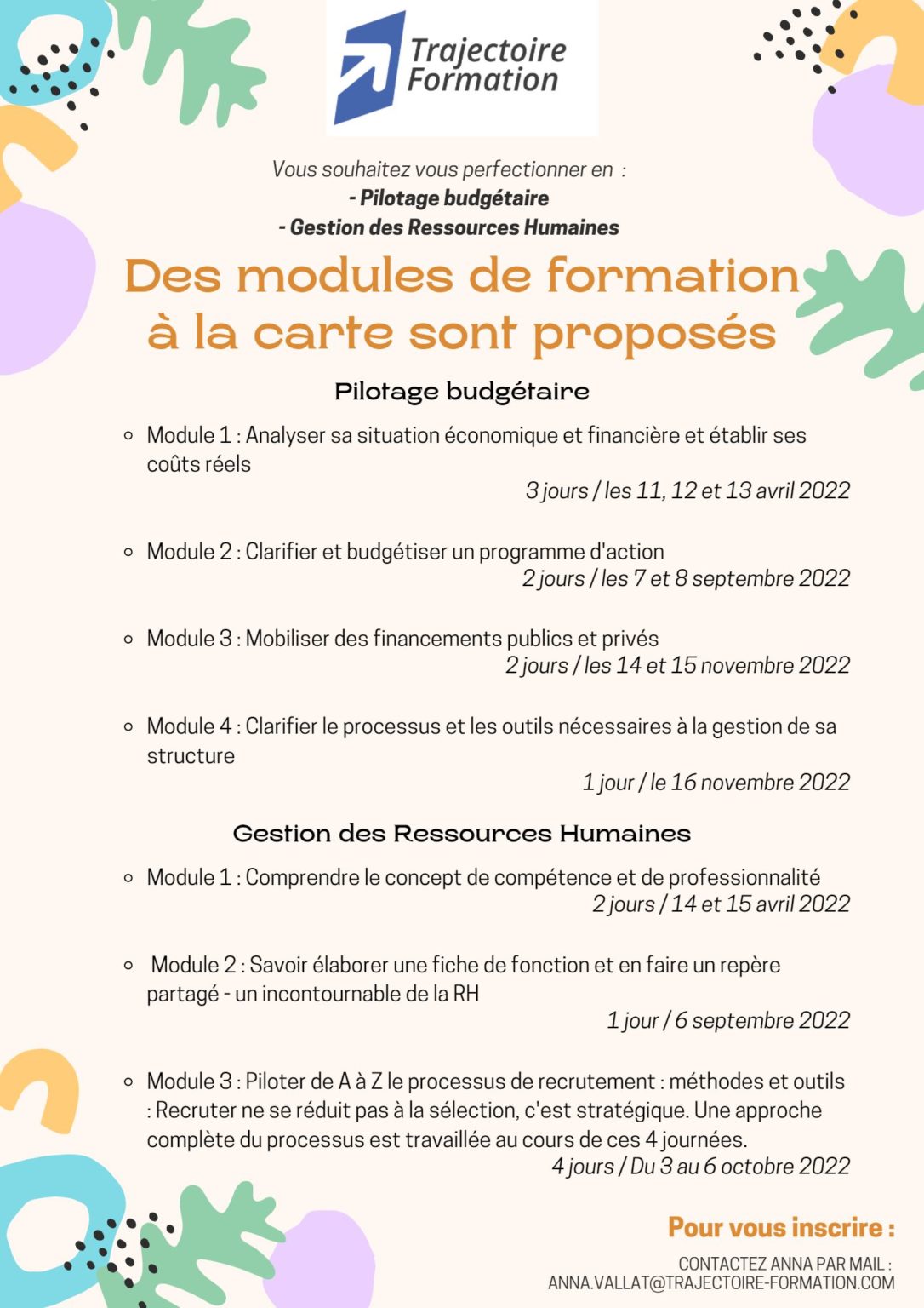 TRAJECTOIRE FORMATION : se former aux métiers de l'animation.